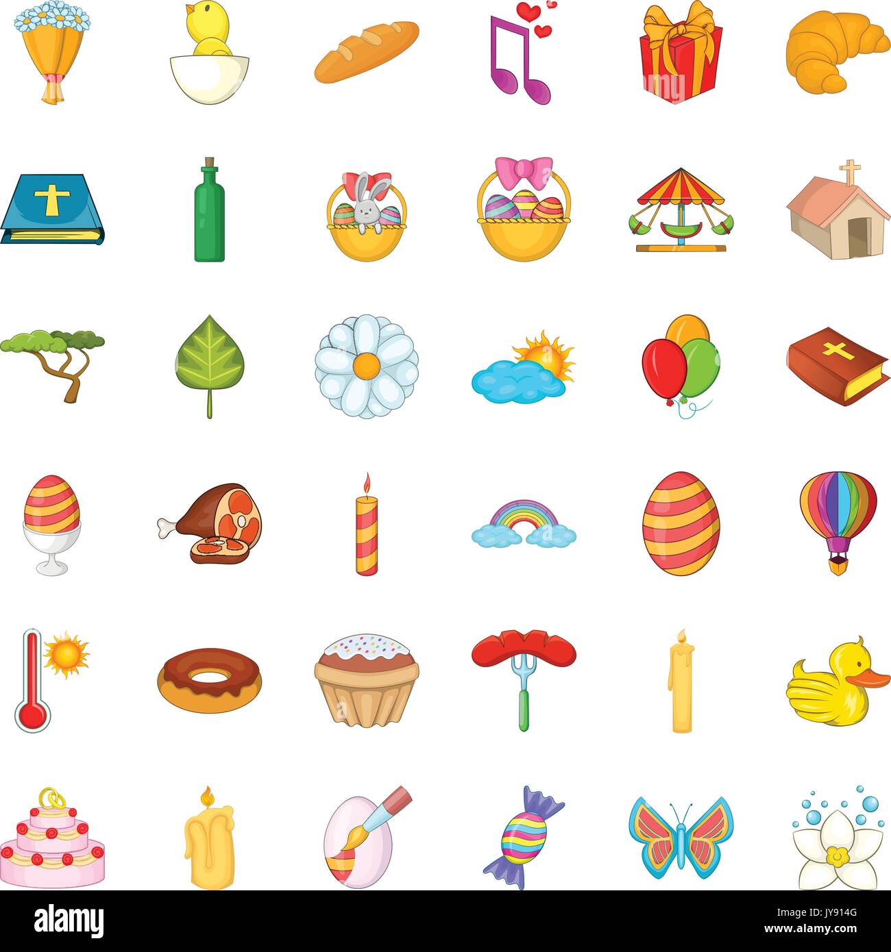 Easter holiday icons set, cartoon style Stock Vector Image & Art - Alamy