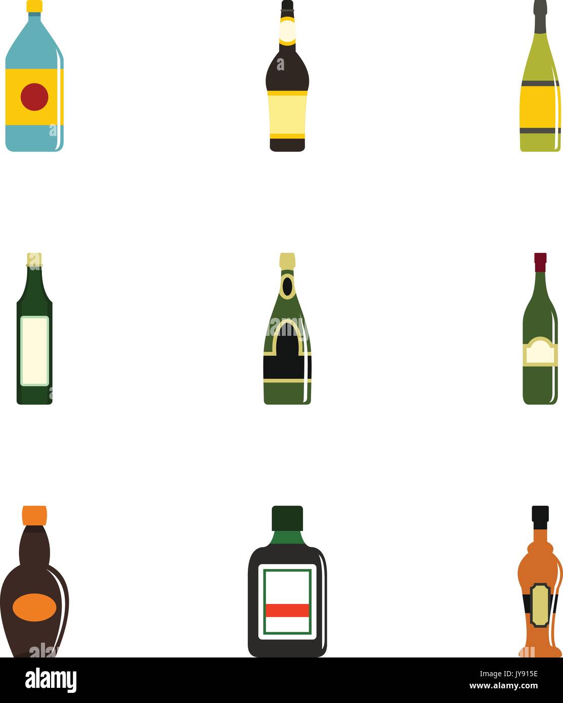 Bottle packaging icon set, flat style Stock Vector Image & Art - Alamy