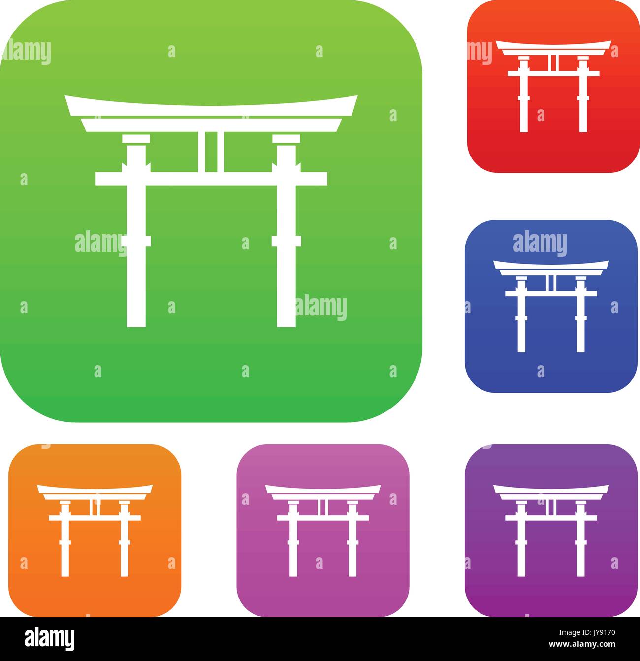 Japanese torii set collection Stock Vector Image & Art - Alamy