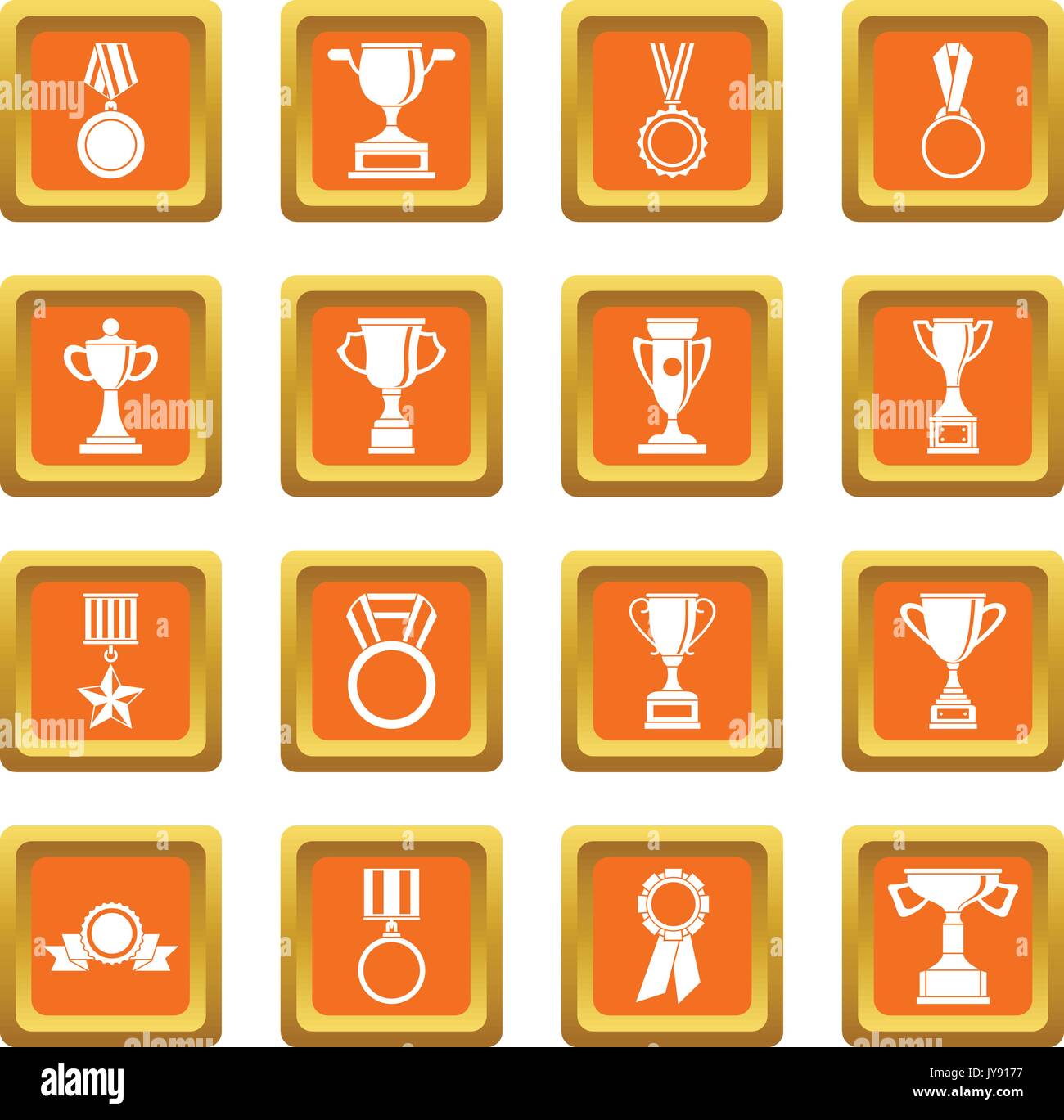 Trophy icons set orange Stock Vector Image & Art - Alamy