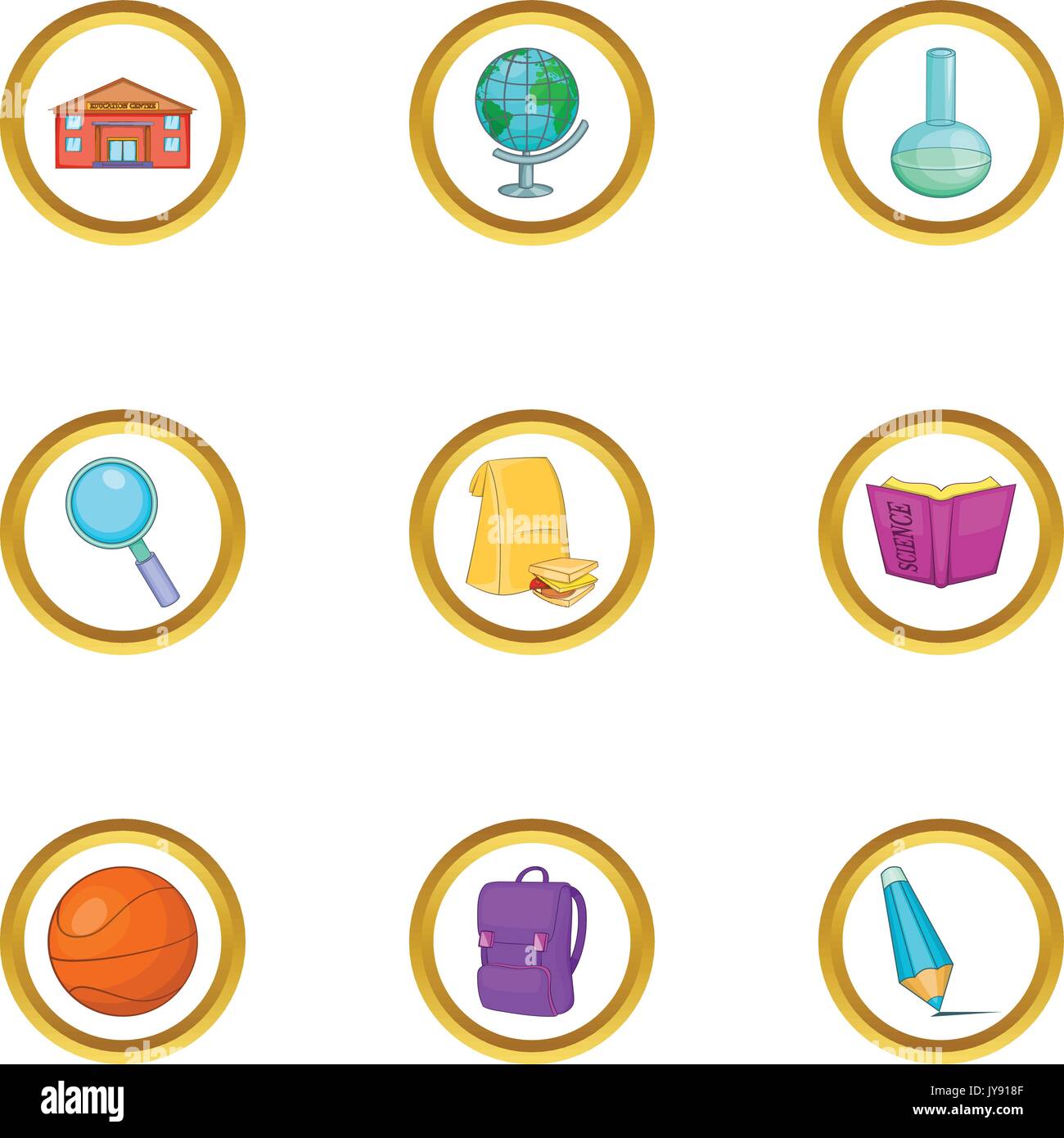 Classroom icons set, cartoon style Stock Vector Image & Art - Alamy