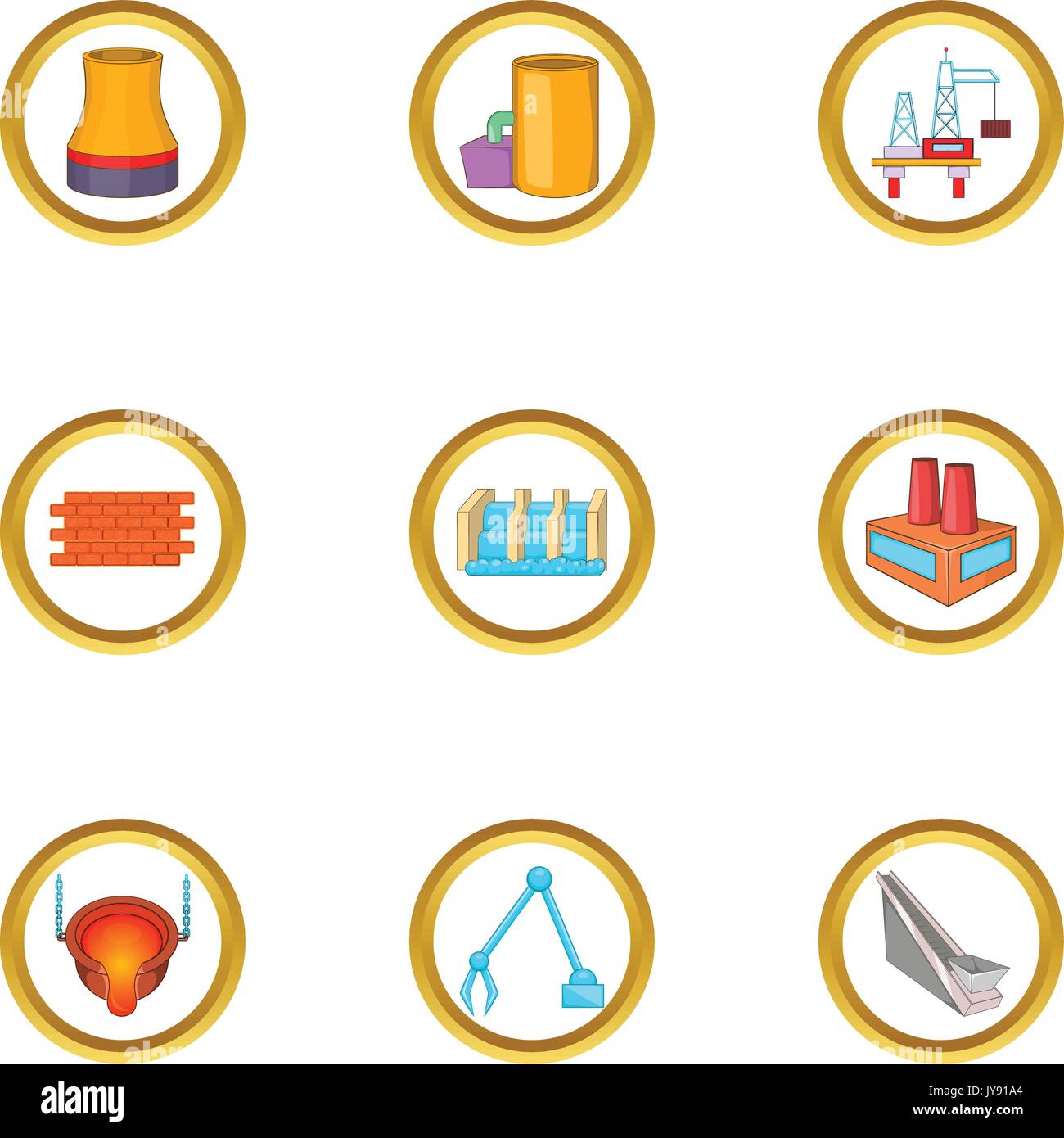 Factory icons set, cartoon style Stock Vector Image & Art - Alamy