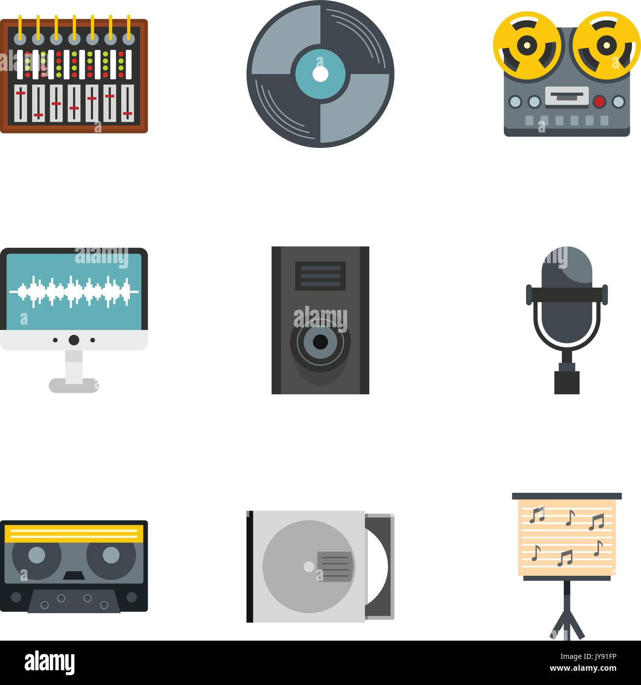 Sound producing icon set, flat style Stock Vector Image & Art - Alamy
