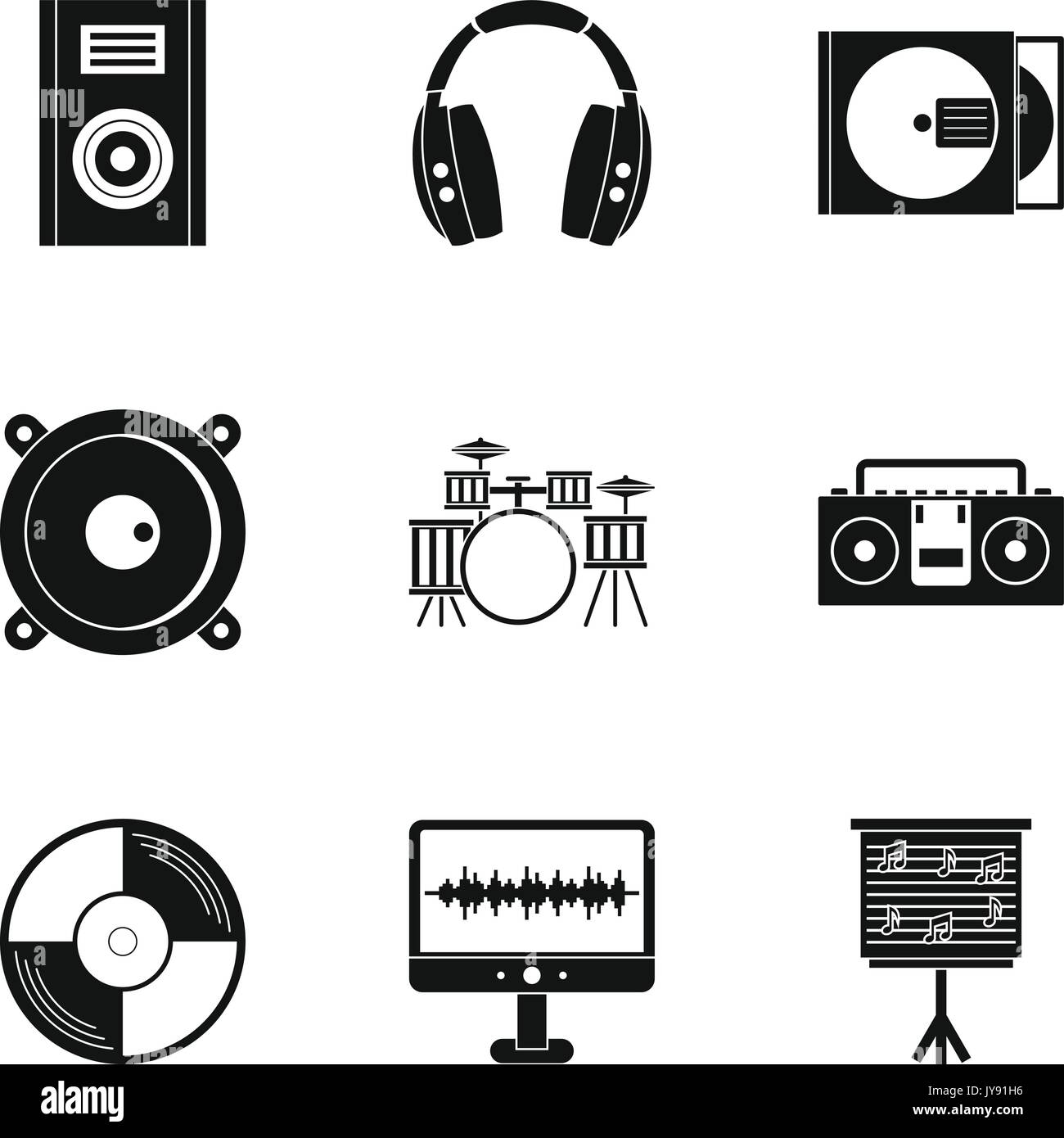 Music equipment icon set, simple style Stock Vector Image & Art - Alamy