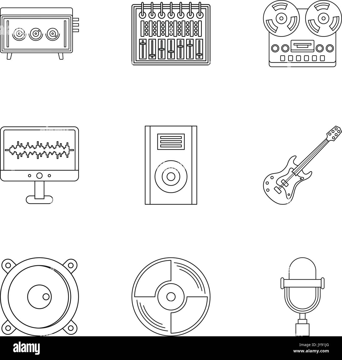 Music equipment icon set, outline style Stock Vector Image & Art - Alamy