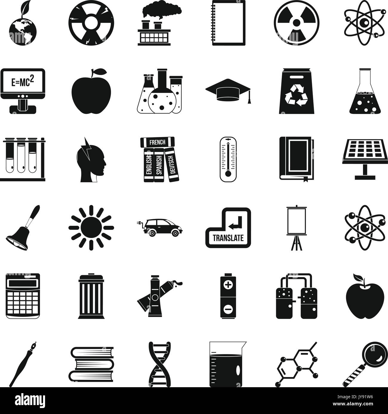 University education icons set, simple style Stock Vector Image & Art ...