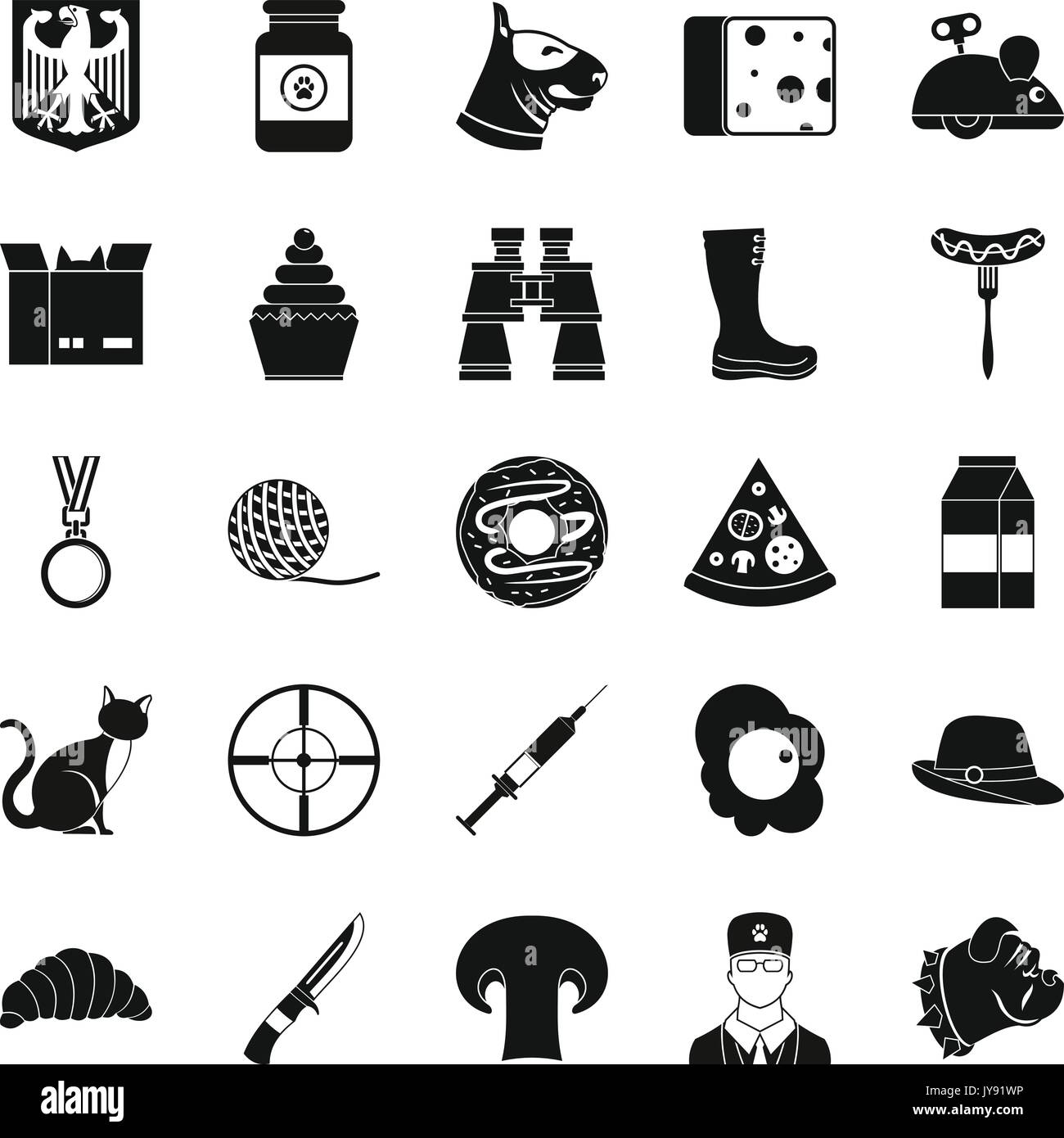 Dog icons set, simple style Stock Vector Image & Art - Alamy