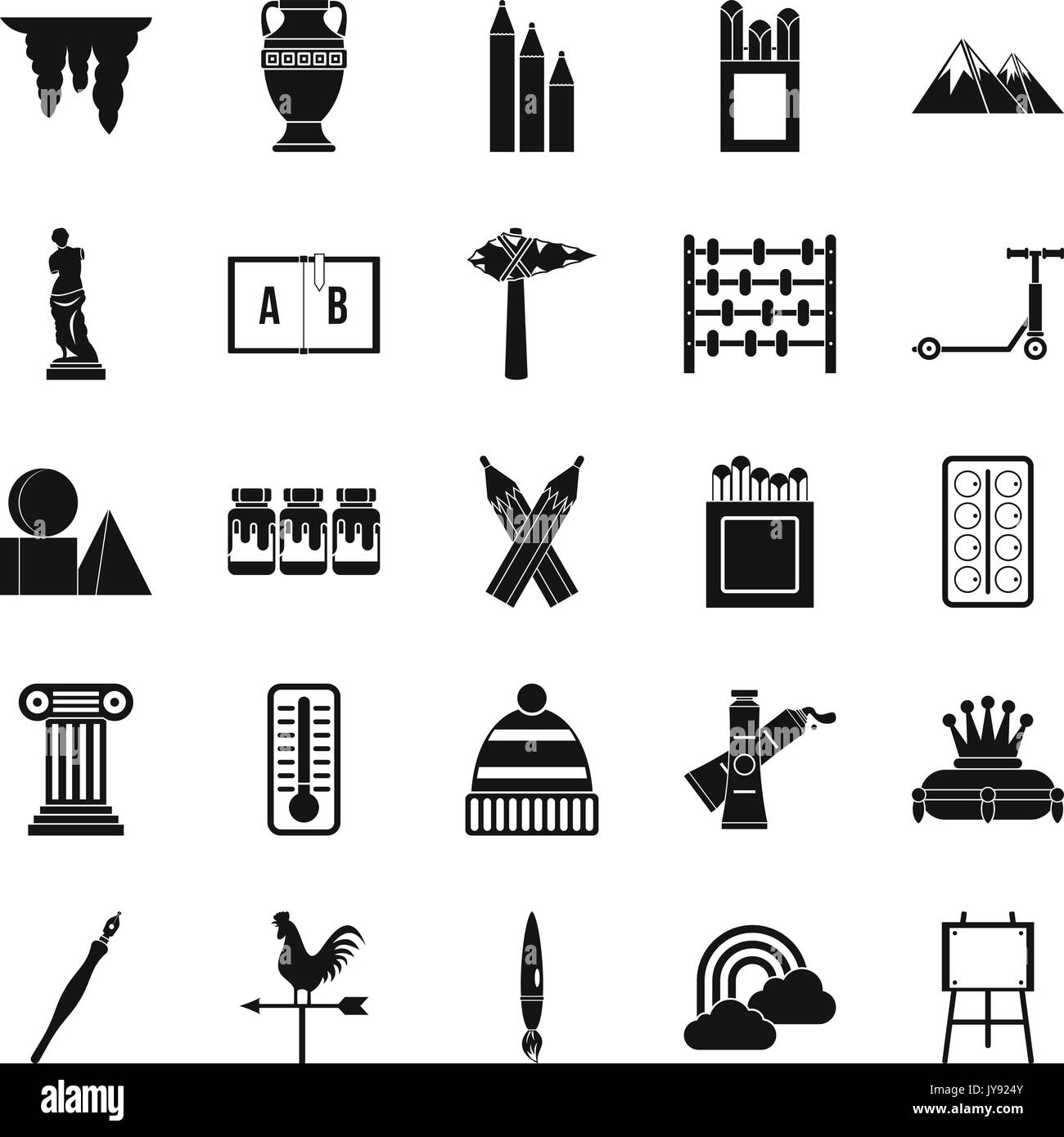 Drawing icons set, simple style Stock Vector Image & Art - Alamy