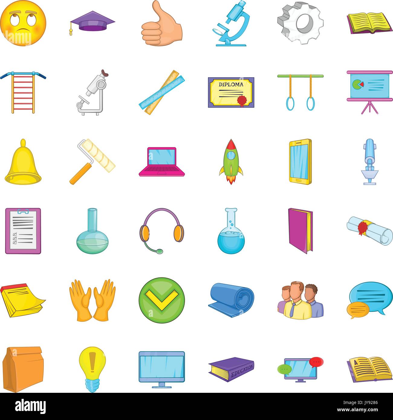 Computer learning icons set, cartoon style Stock Vector Image & Art - Alamy