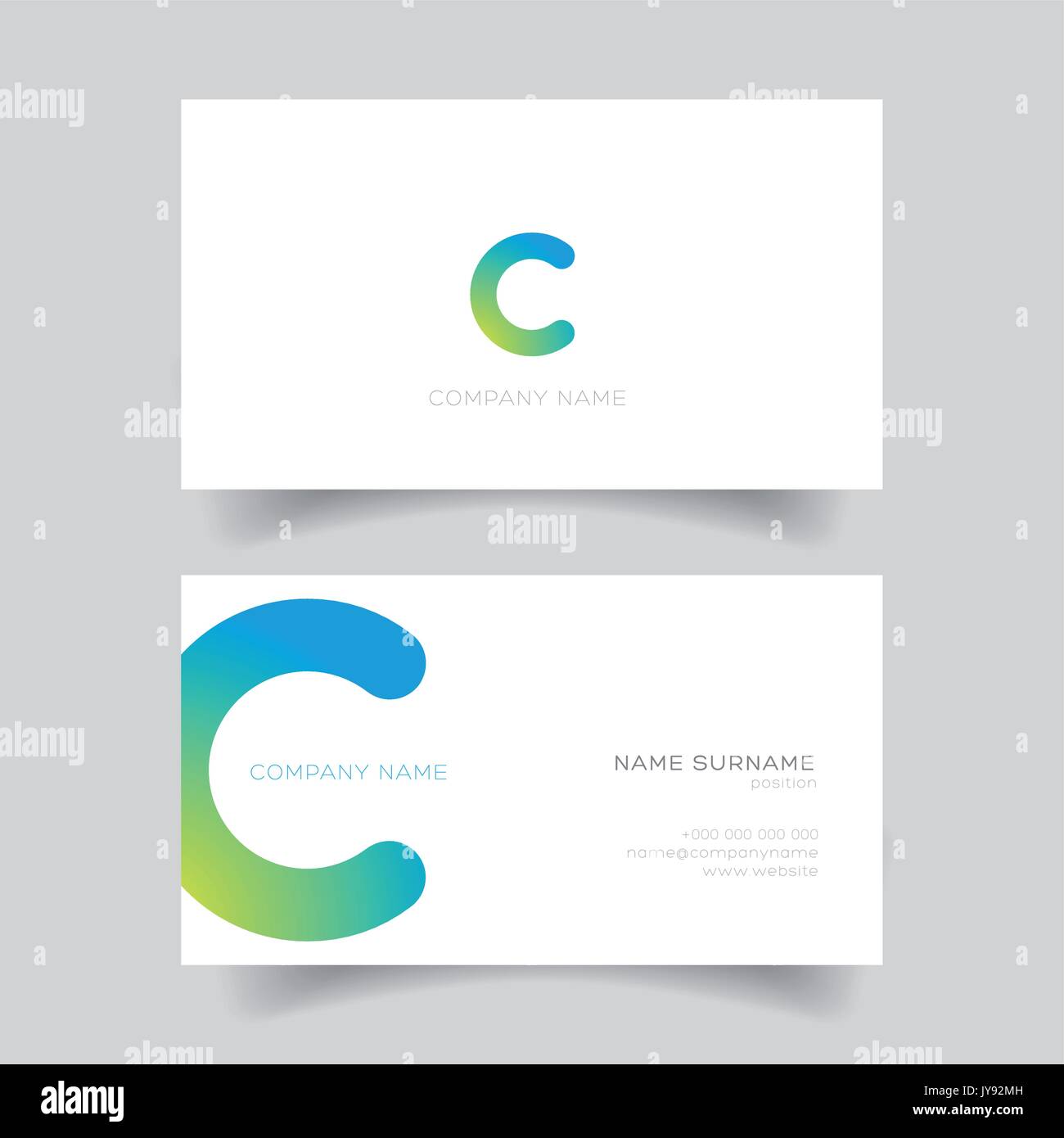 Business card template vector simple with shadow Stock Vector Image ...