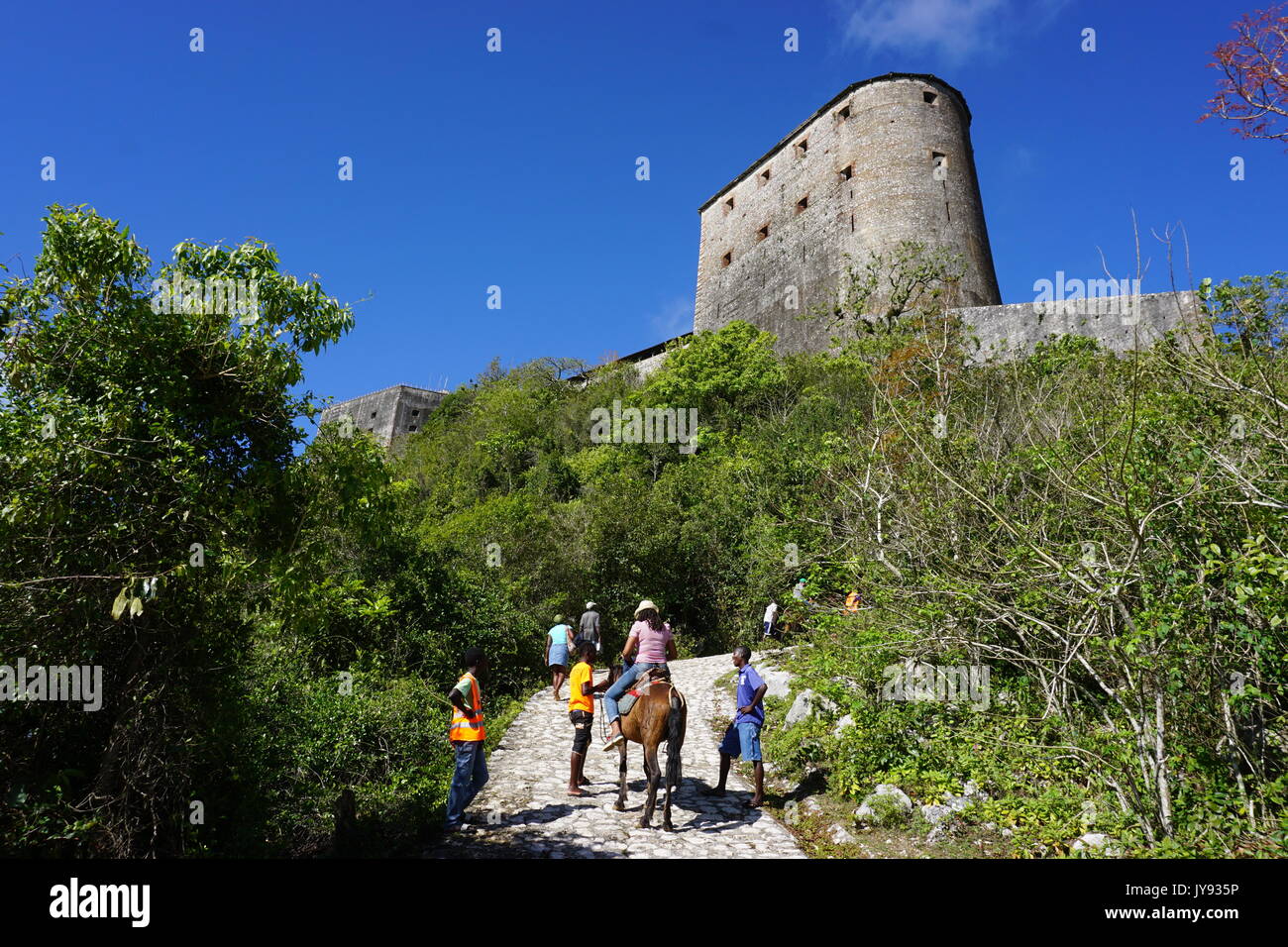 Mortars and cannonballs near the entrance of Haiti's Citadelle fortress ...