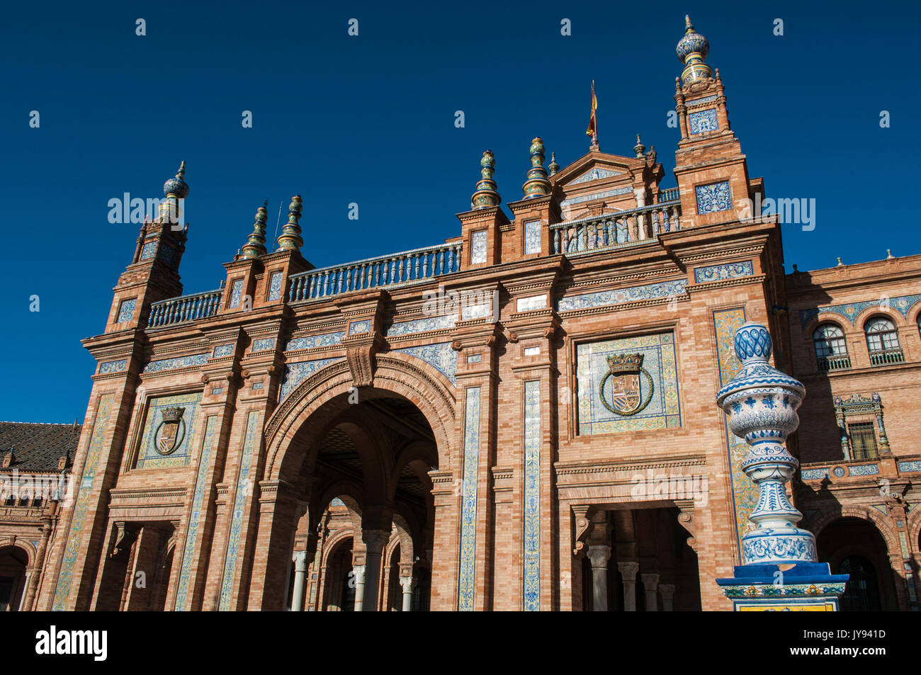 Spain: decorated buildings of Plaza de Espana, the most famous square ...