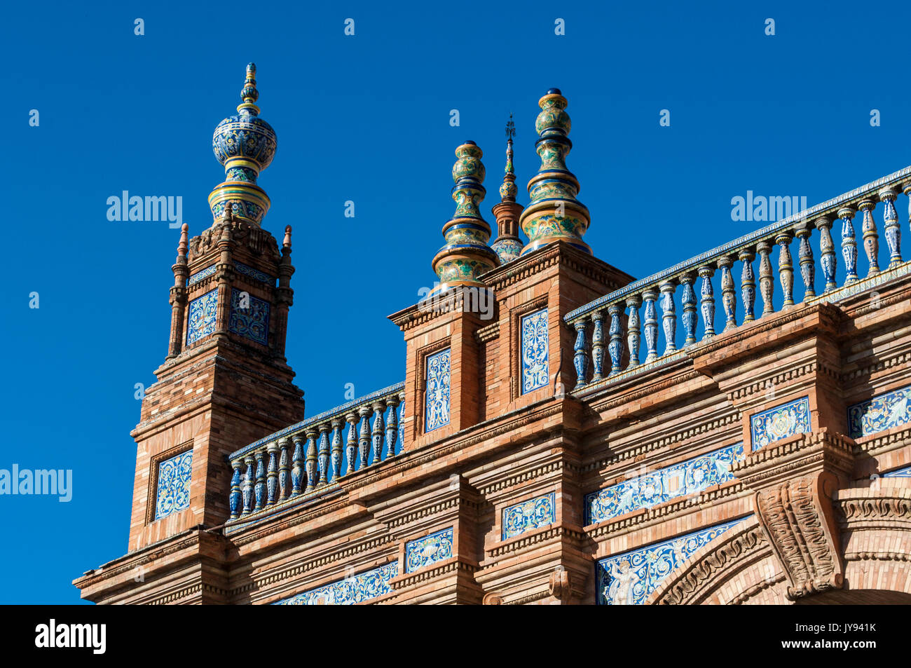 Spain: decorated buildings of Plaza de Espana, the most famous square ...