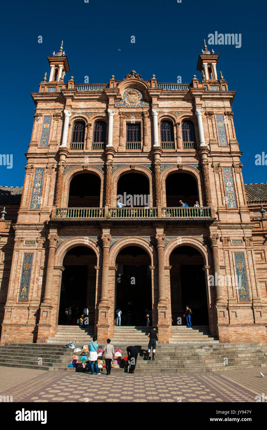Spain: decorated buildings of Plaza de Espana, the most famous square ...