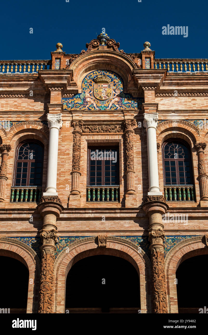 Spain: decorated buildings of Plaza de Espana, the most famous square ...