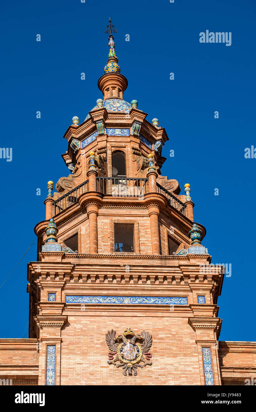 Spain: decorated buildings of Plaza de Espana, the most famous square ...