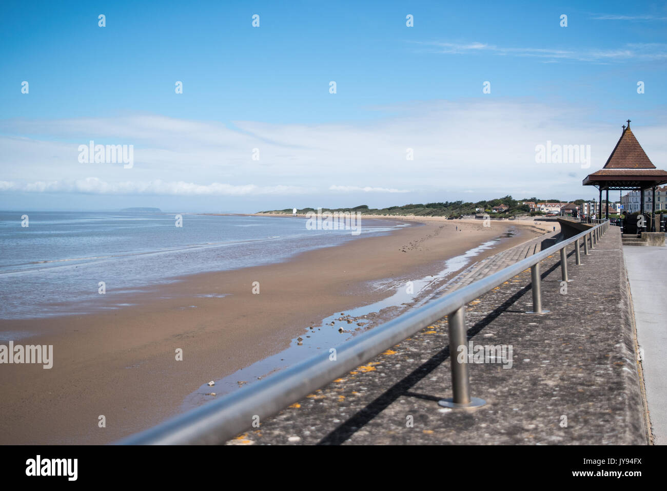 Looking down the beach at Burnham on Sea, Somerset one of the longest ...