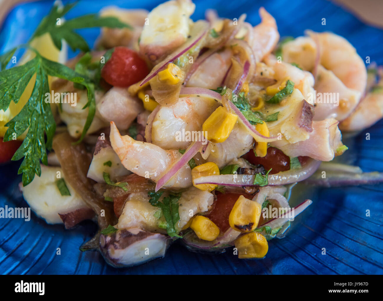 Delicious ceviche mixto mexican style, mixed seafood ceviche Stock ...
