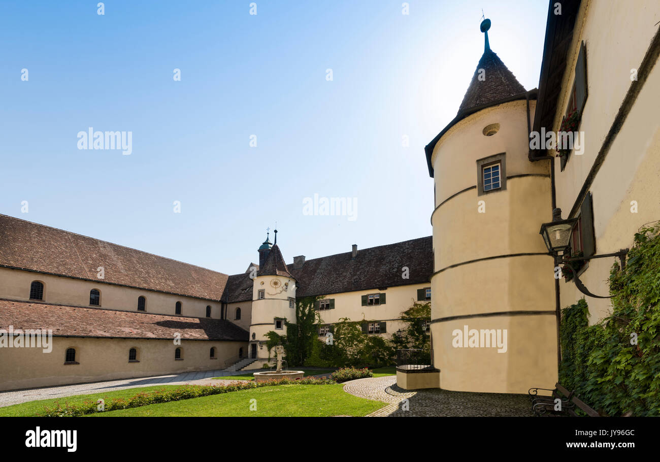 The courtyard of the Cathedral of St. Mary and St. Mark on the island ...