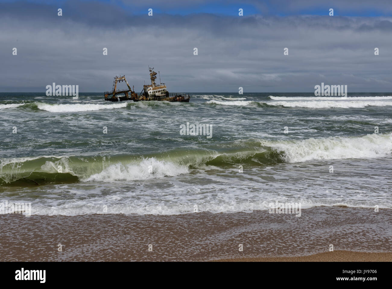 Shipwreck "Zeila" at the South Atlantic Coast south of Henties Bay in ...
