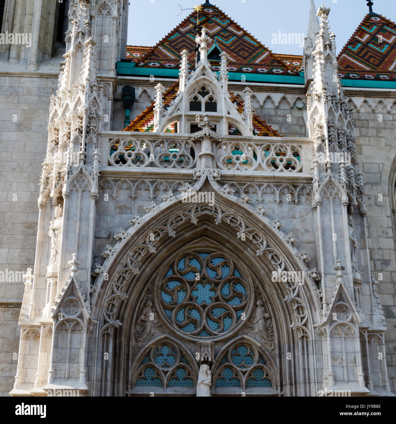 matthias church architecture detail in hungary budapest Stock Photo - Alamy