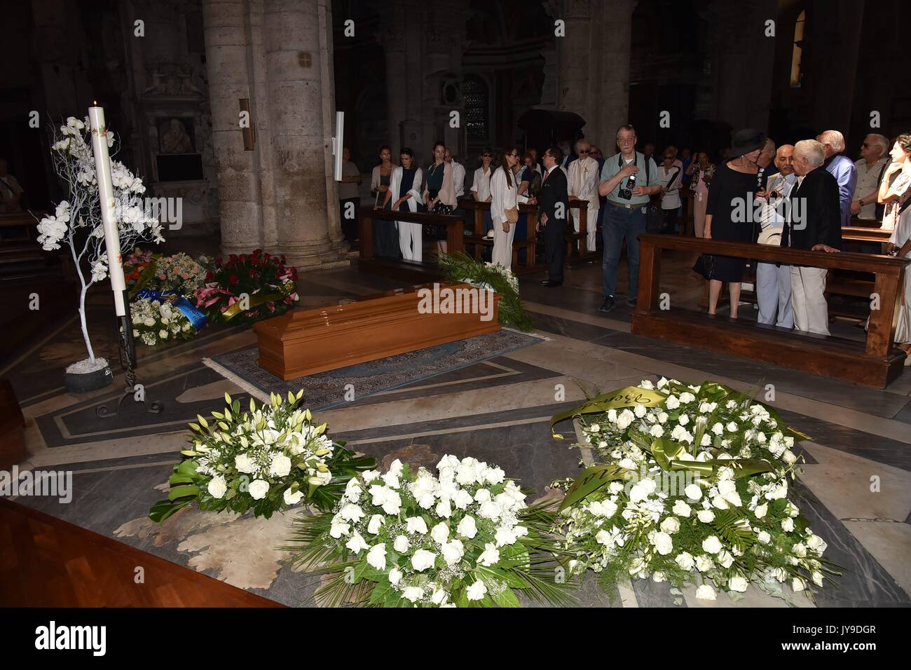 The funeral of Italian actress Elsa Martinelli at the Church of Santa ...