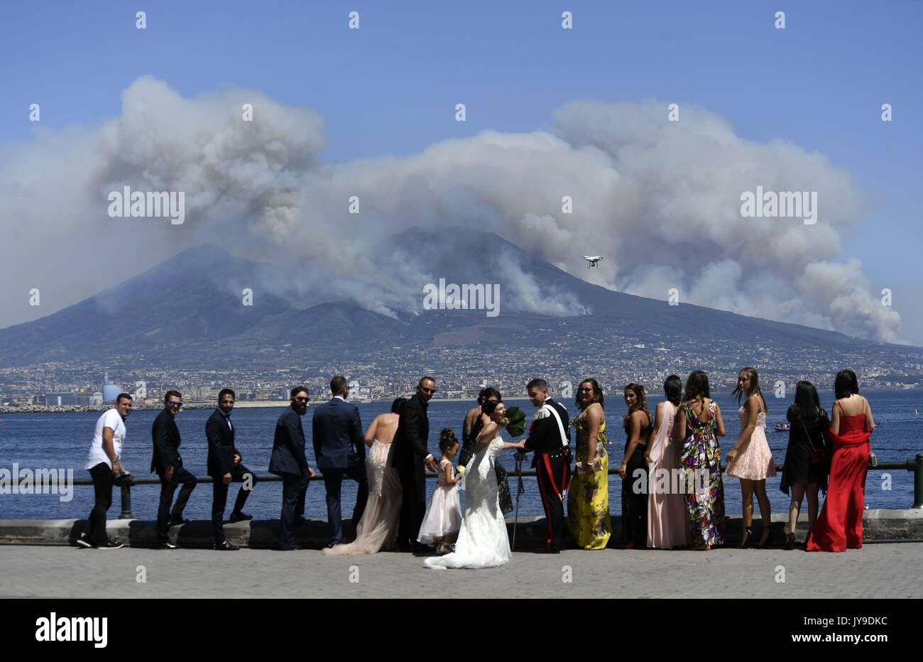 The view from Naples of a wildfire at the Vesuvius National Park Where ...