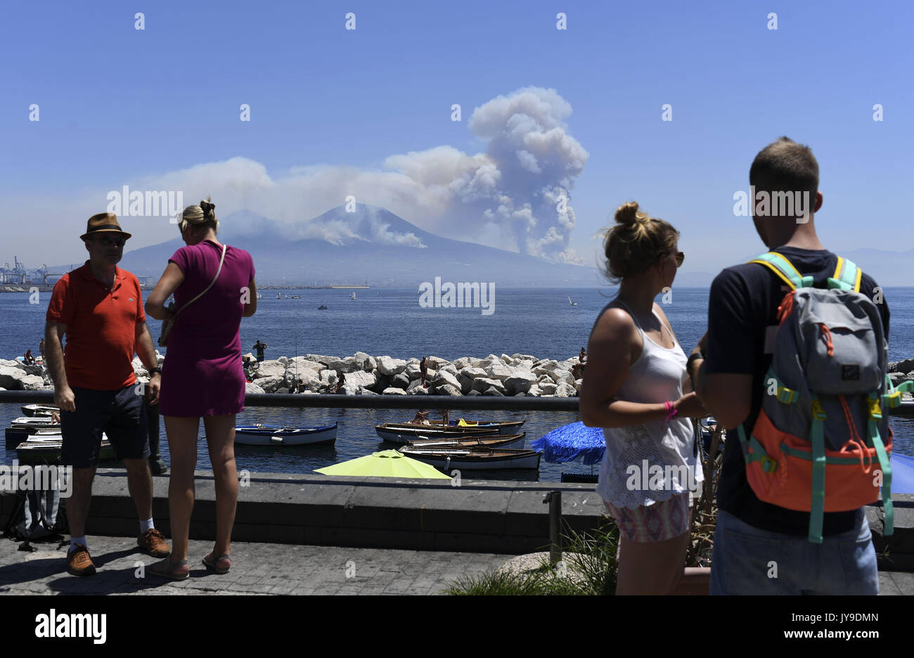 The view from Naples of a wildfire at the Vesuvius National Park Where ...