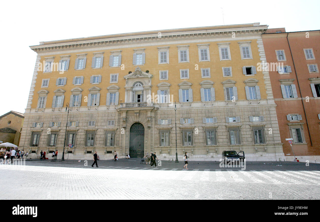 Exterior view of the Palace of the Holy Office in Rome, Italy. Where ...