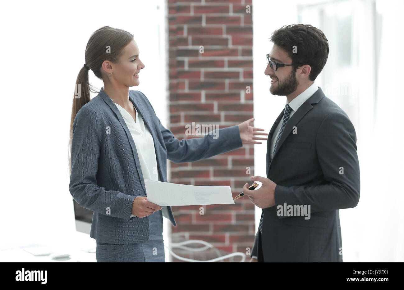 colleagues communicate with each other Stock Photo - Alamy