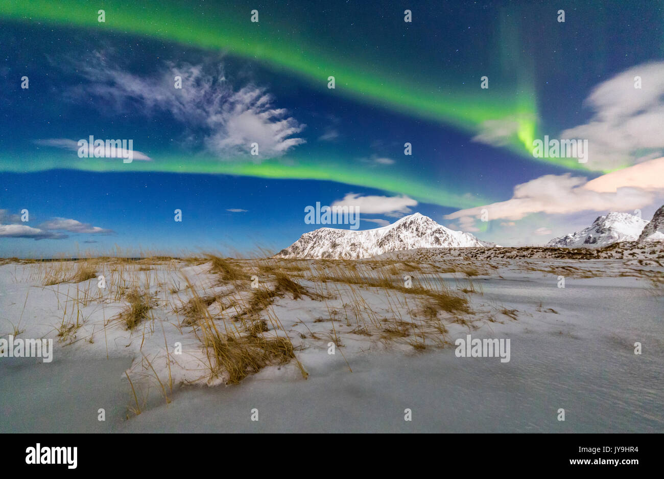 Northern Lights, Flakstad, Lofoten Islands, Norway Stock Photo - Alamy