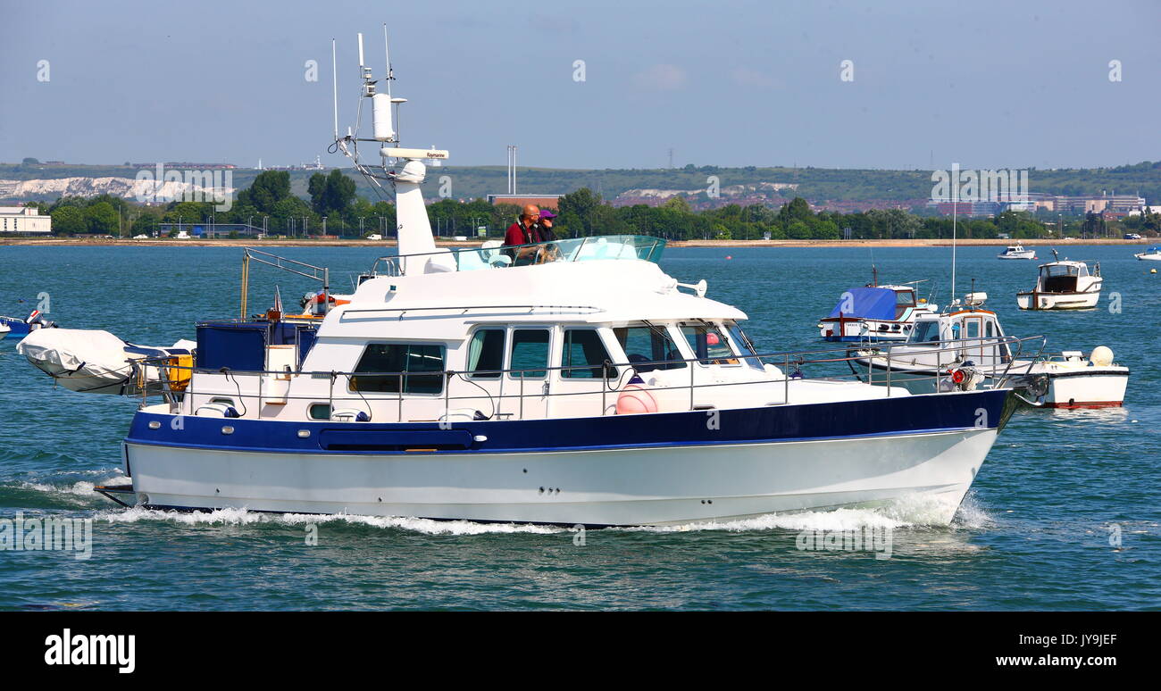 Pleasure boats and private yachts in Langstone Harbour on a fine summer ...