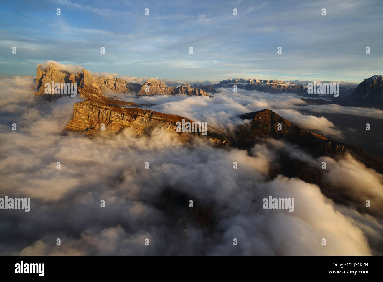 Aerial view seceda sunset hi-res stock photography and images - Alamy