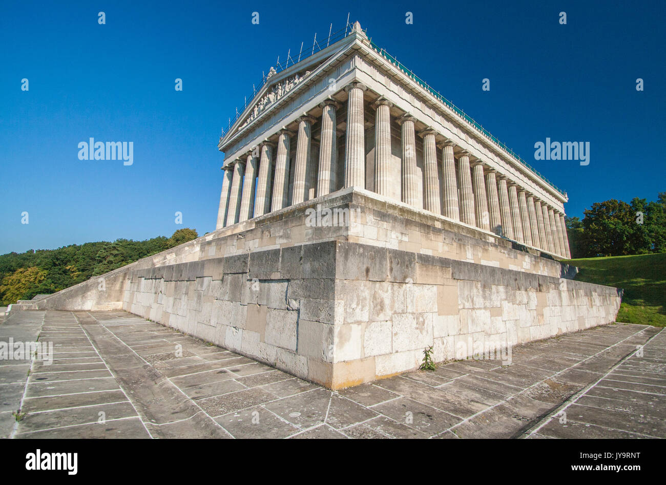 Walhalla Temple Regensburg Bavaria Southern Germany Europe Stock Photo ...