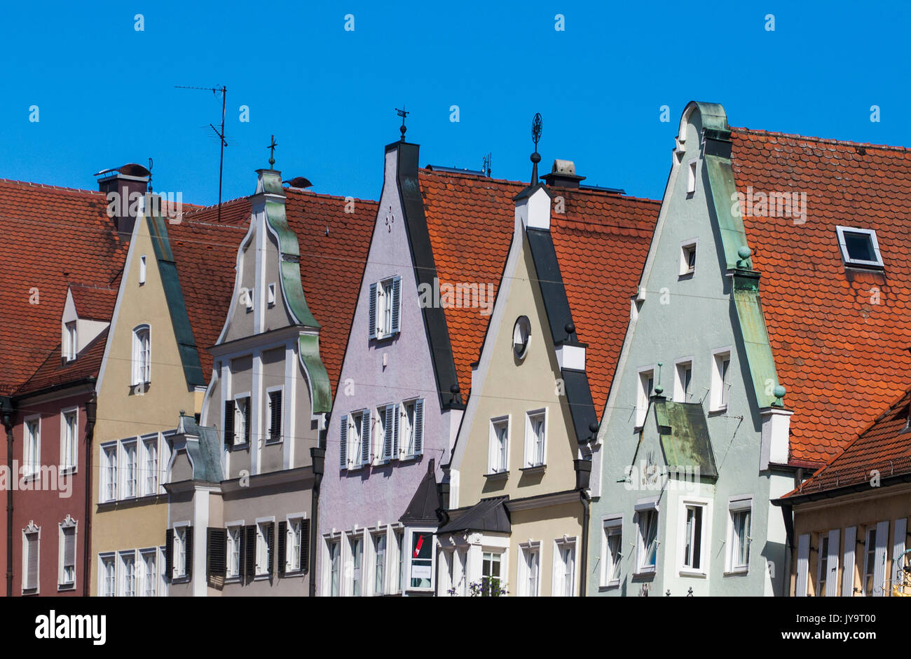 Colorful houses Augsburg Bavaria Southern Germany Europe Stock Photo ...