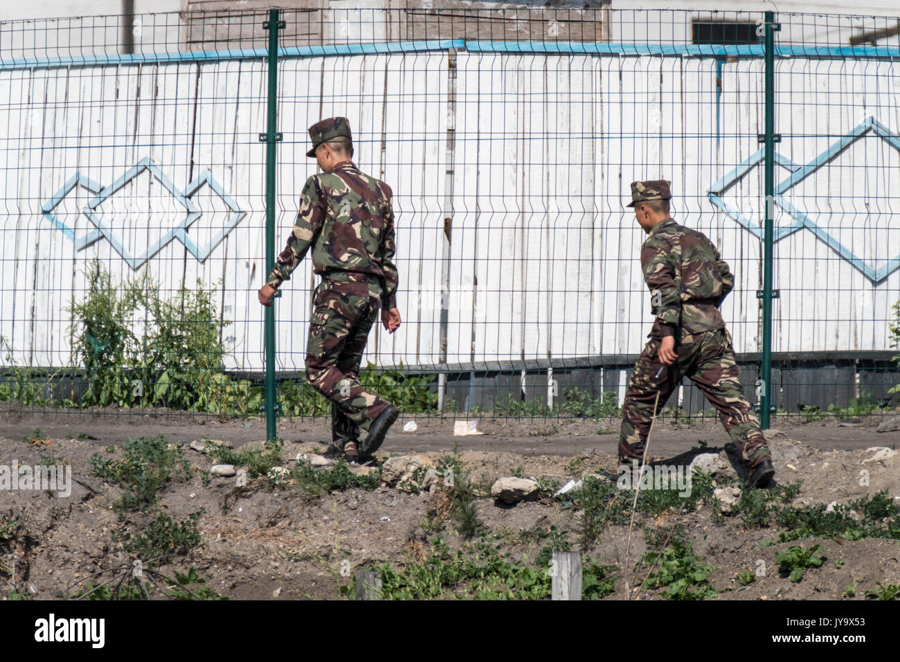 Hyesan, Ryanggang province, North Korea – August 7, 2017: Soldiers ...