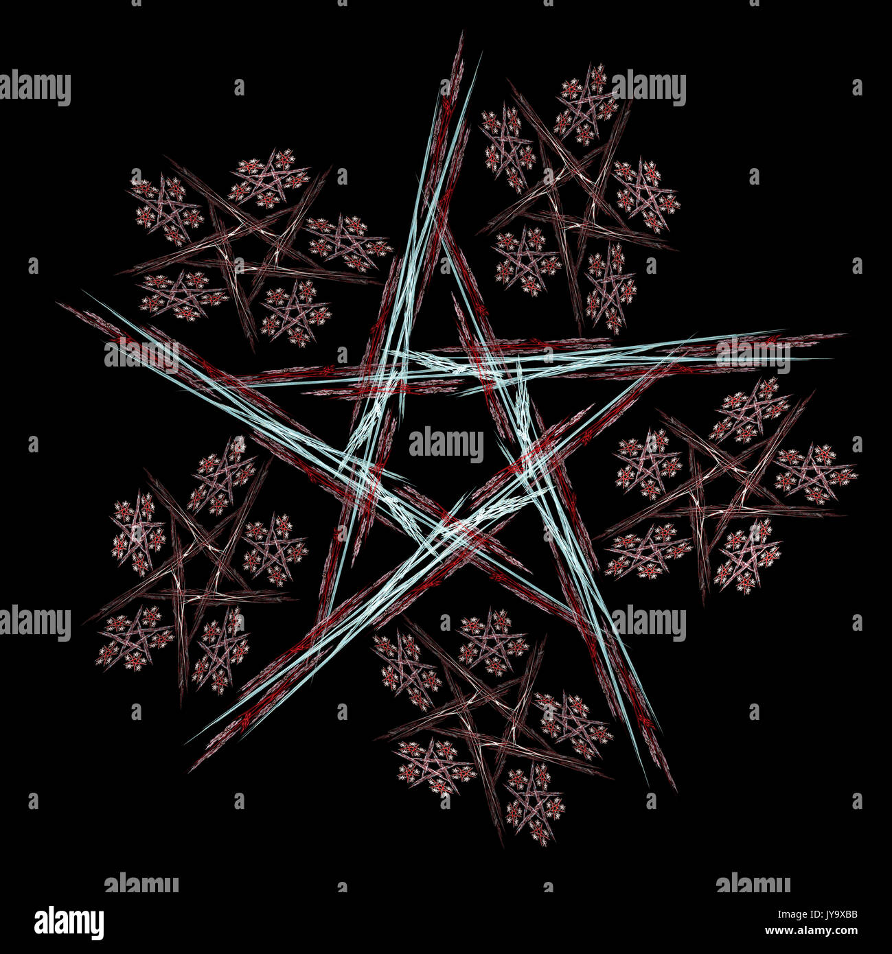 Colorful glowing pentagram pattern, abstract art for background Stock ...