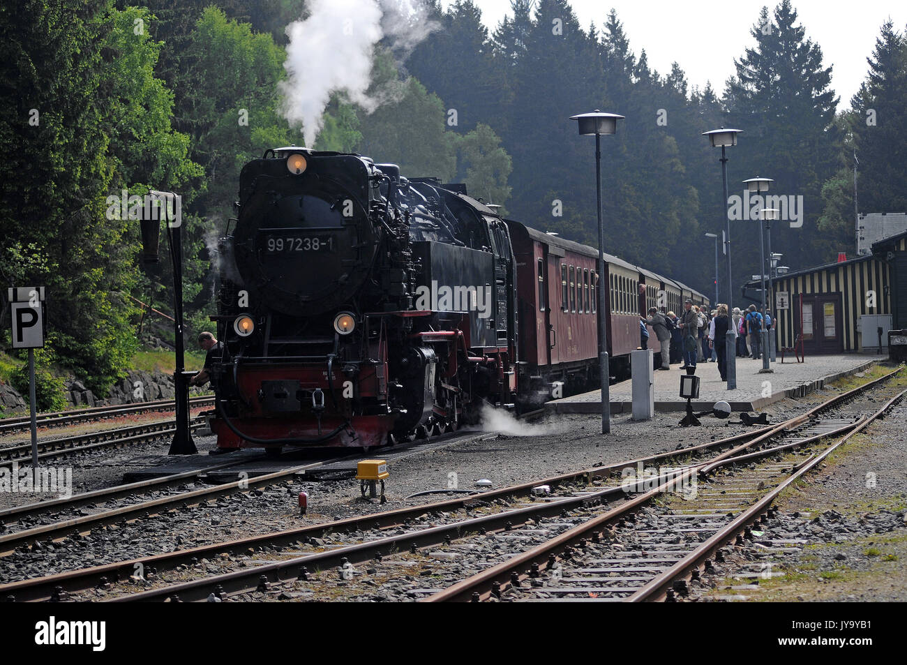 99 7238-1 at Schierke with the 09:42 Wernigerode - Brocken service ...