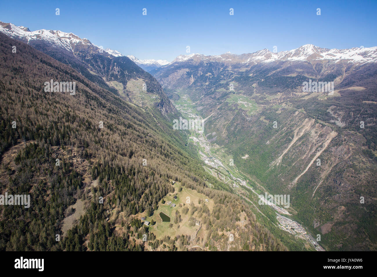 Aerial view of Poschiavo Valley Switzerland Europe Stock Photo - Alamy