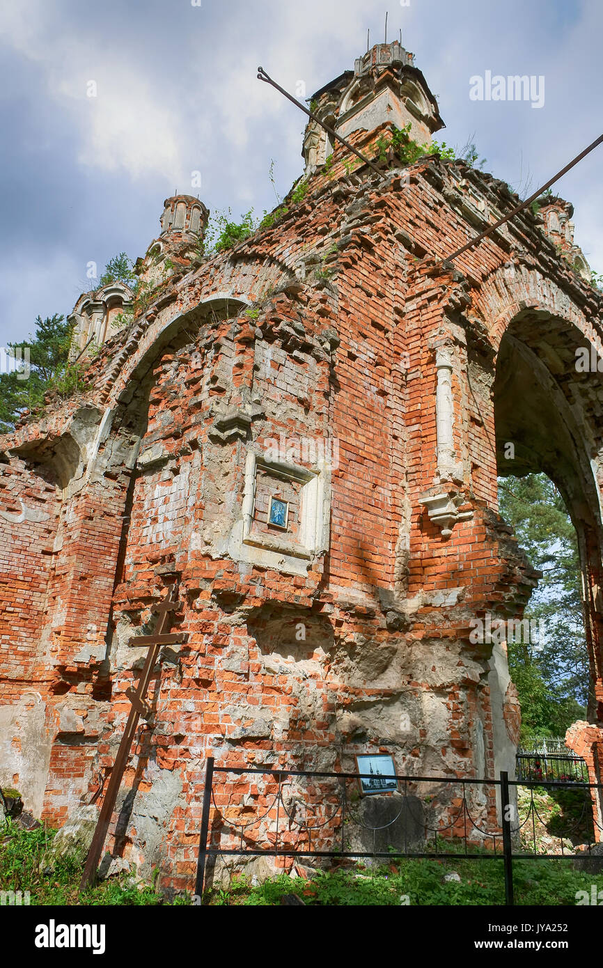 ruins of Church Christian of old age. stone temple falling apart ...