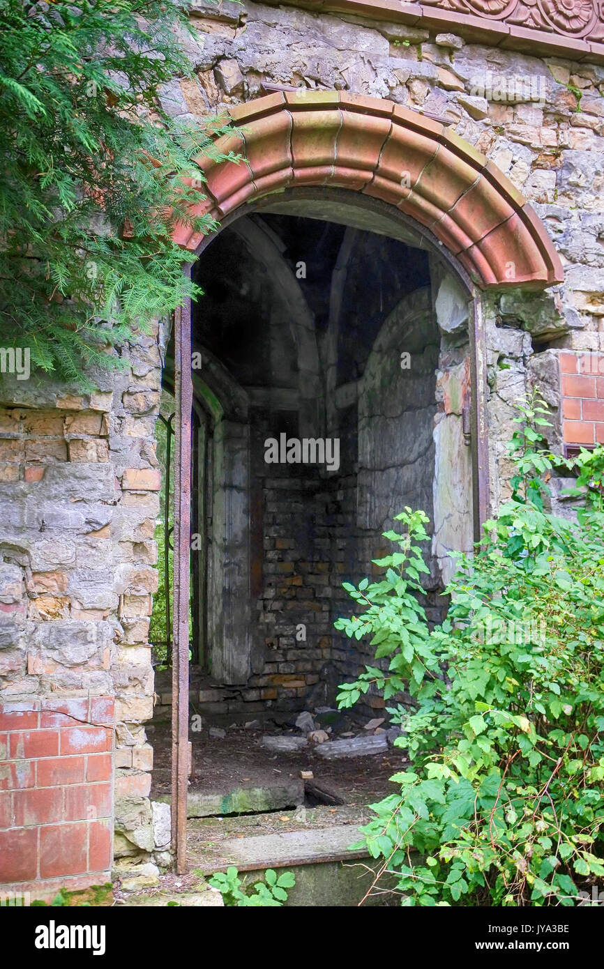 ruins of Church Christian of old age. stone temple falling apart ...
