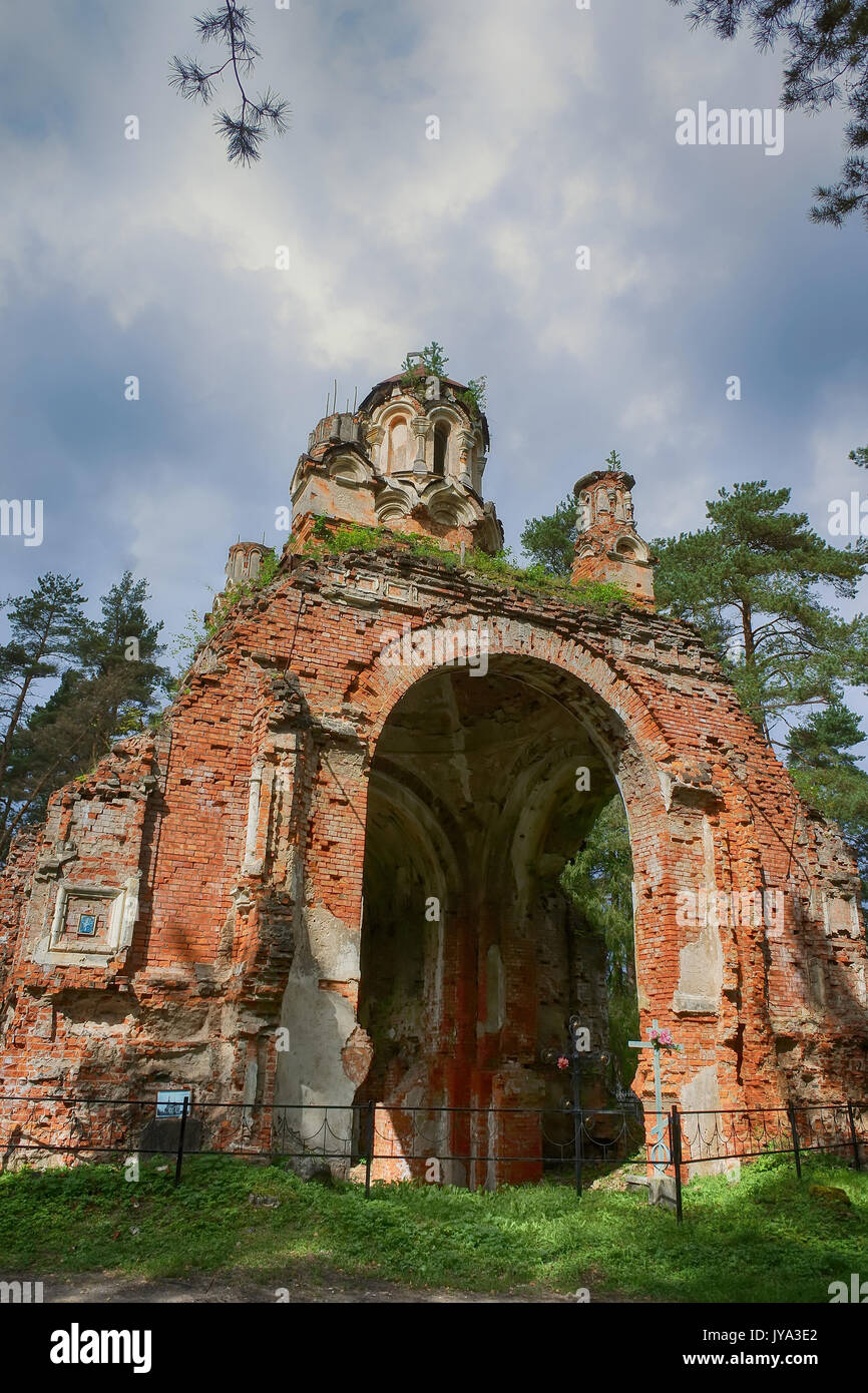 ruins of Church Christian of old age. stone temple falling apart ...