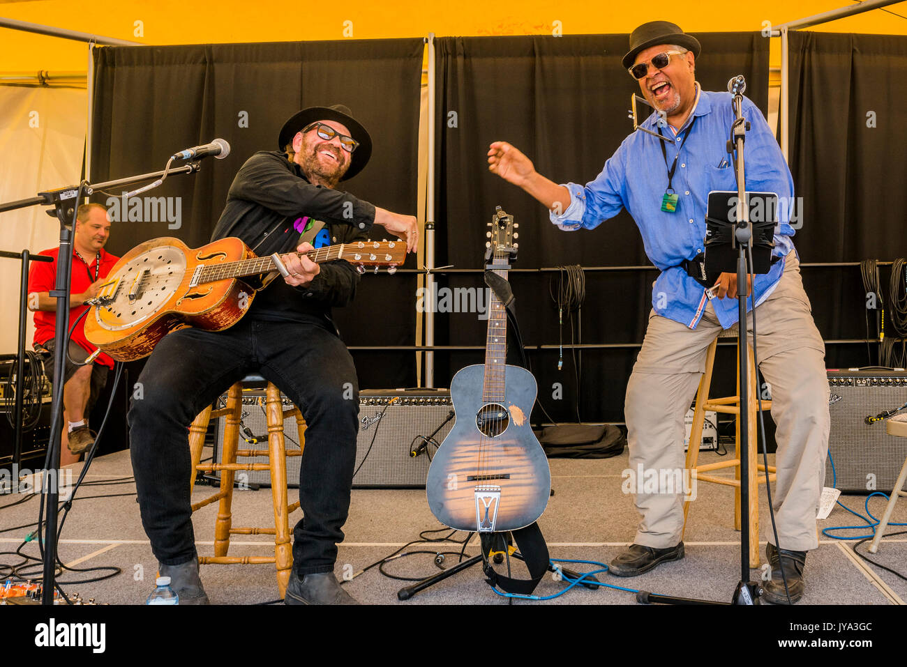 Colin Linden and Harrison Kennedy share a moment at plays at Canmore ...