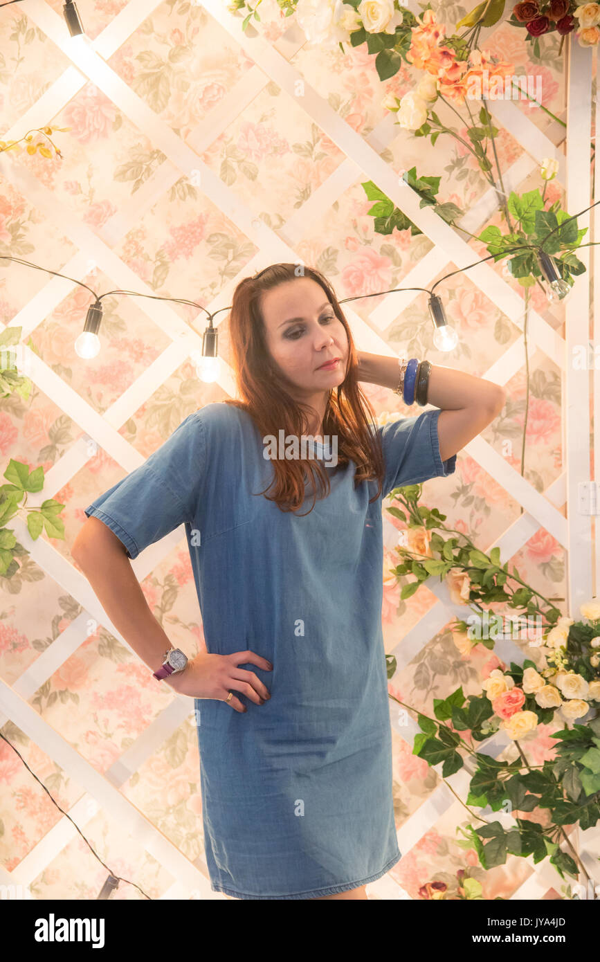 Slim tall girl in the photo studio Stock Photo - Alamy