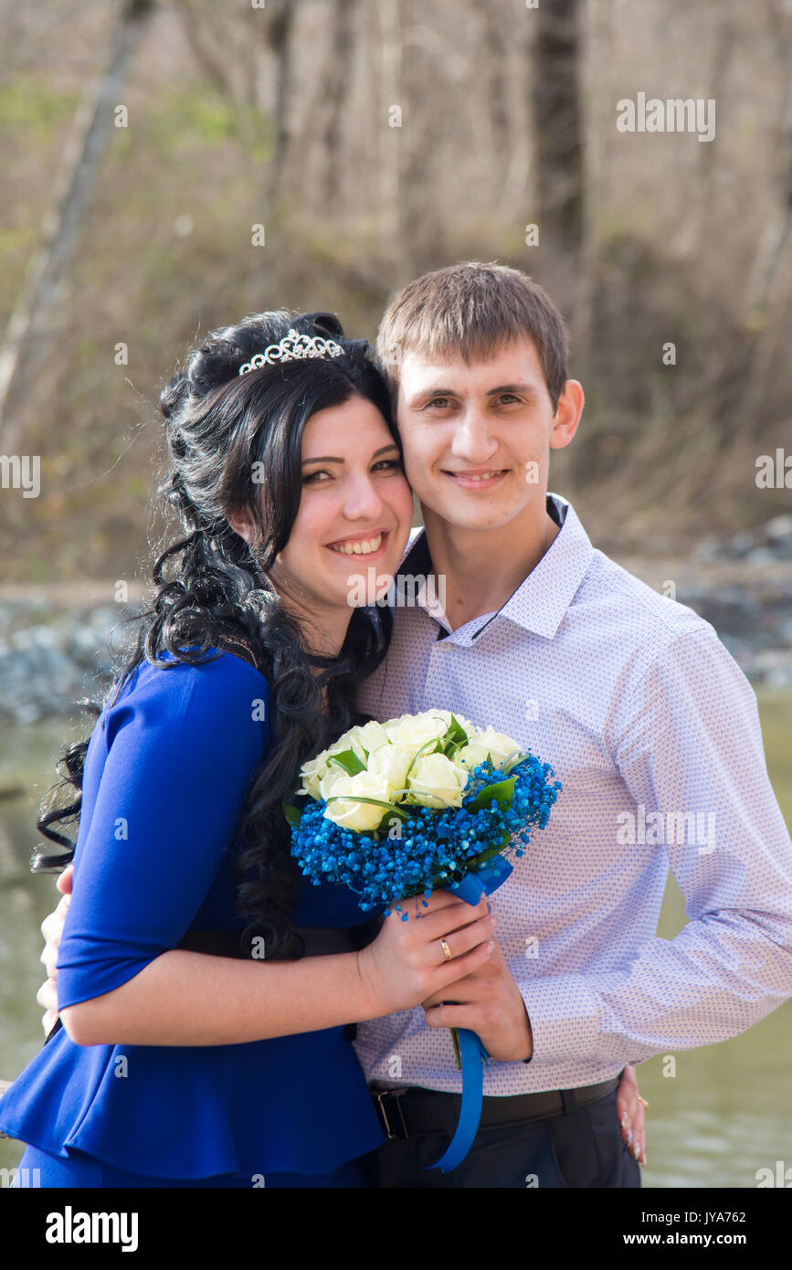 Beautiful married couple in the wedding day Stock Photo - Alamy