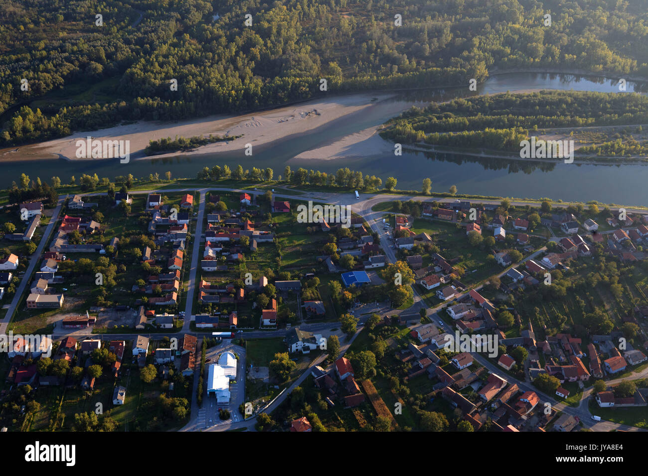 Donja Dubrava village on the Drava River Stock Photo - Alamy