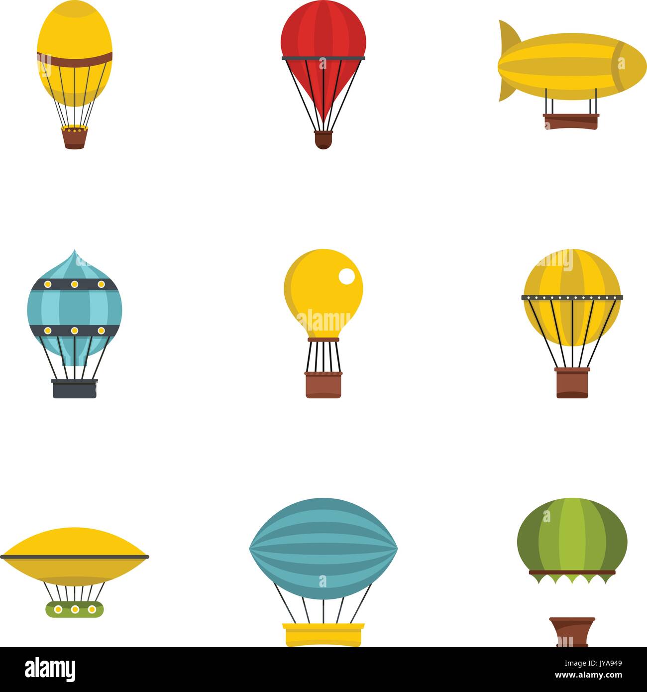 Types of airship icon set, flat style Stock Vector Image & Art - Alamy