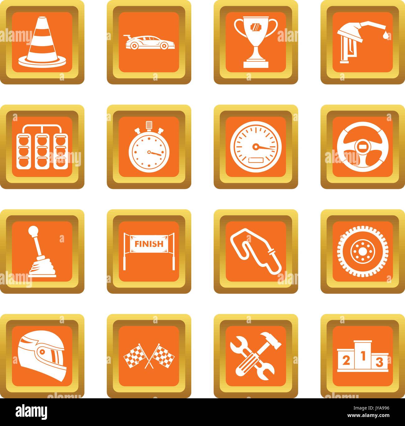 Racing speed icons set orange Stock Vector Image & Art - Alamy