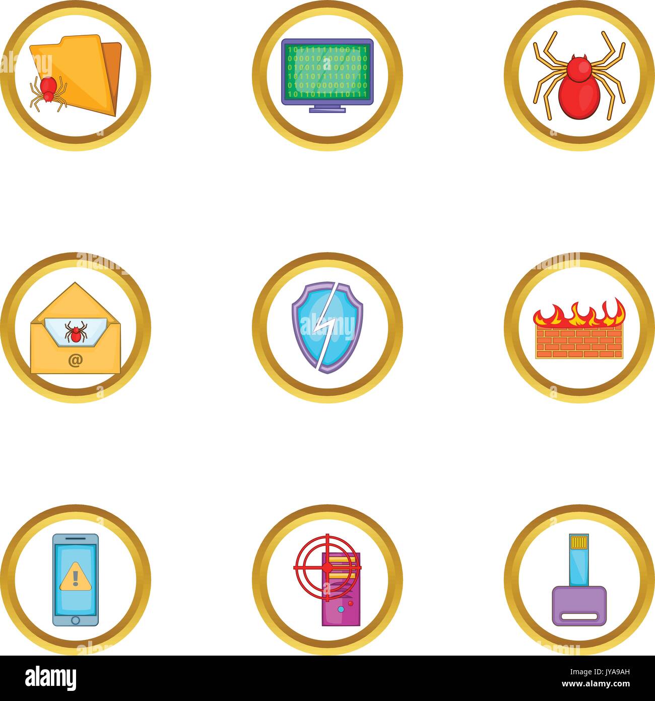 Cyber security icons set, cartoon style Stock Vector Image & Art - Alamy