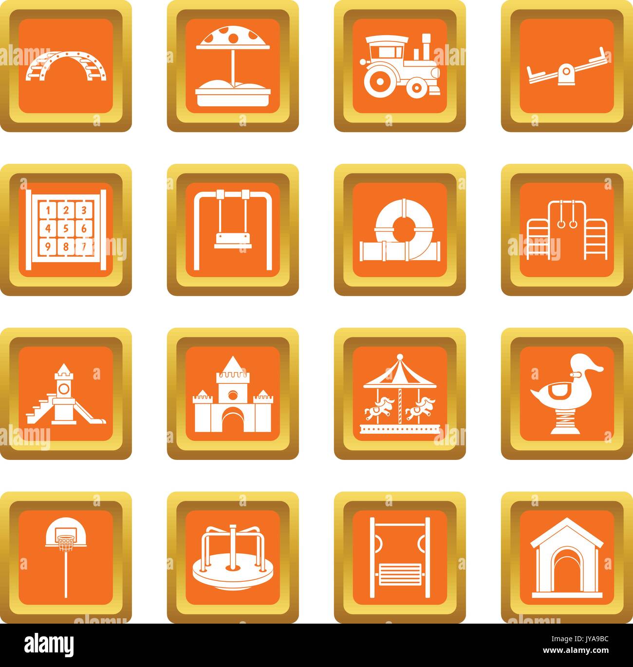 Playground icons set orange Stock Vector Image & Art - Alamy